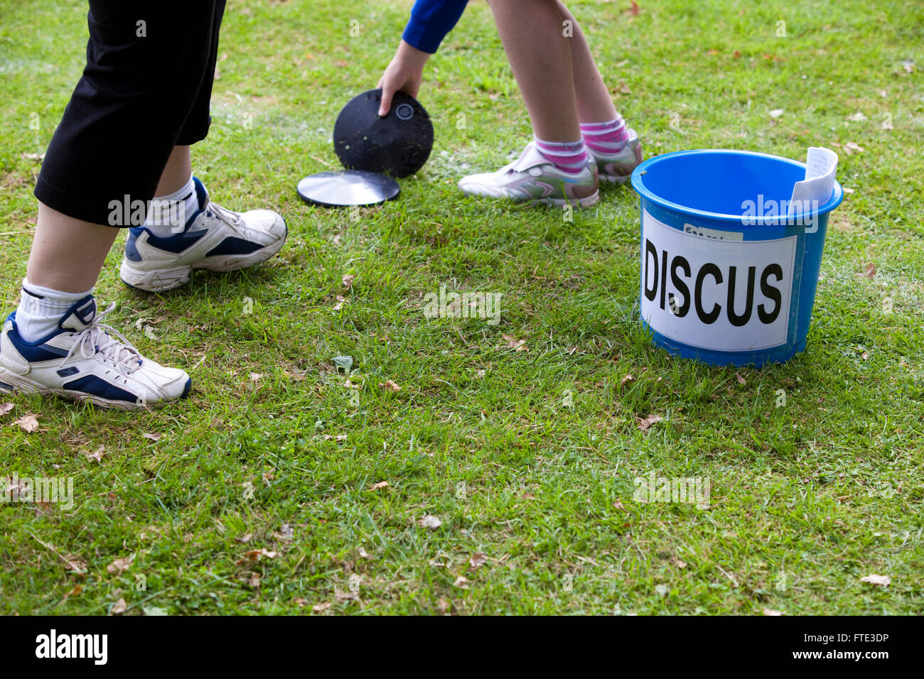 School PE day with field and bucket for sports equipment Stock Photo ...
