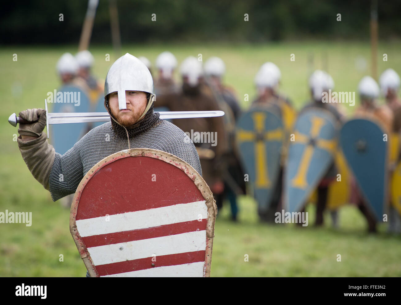 The re-enactment of the Battle of Hastings 1066 at Battle, East Sussex ...