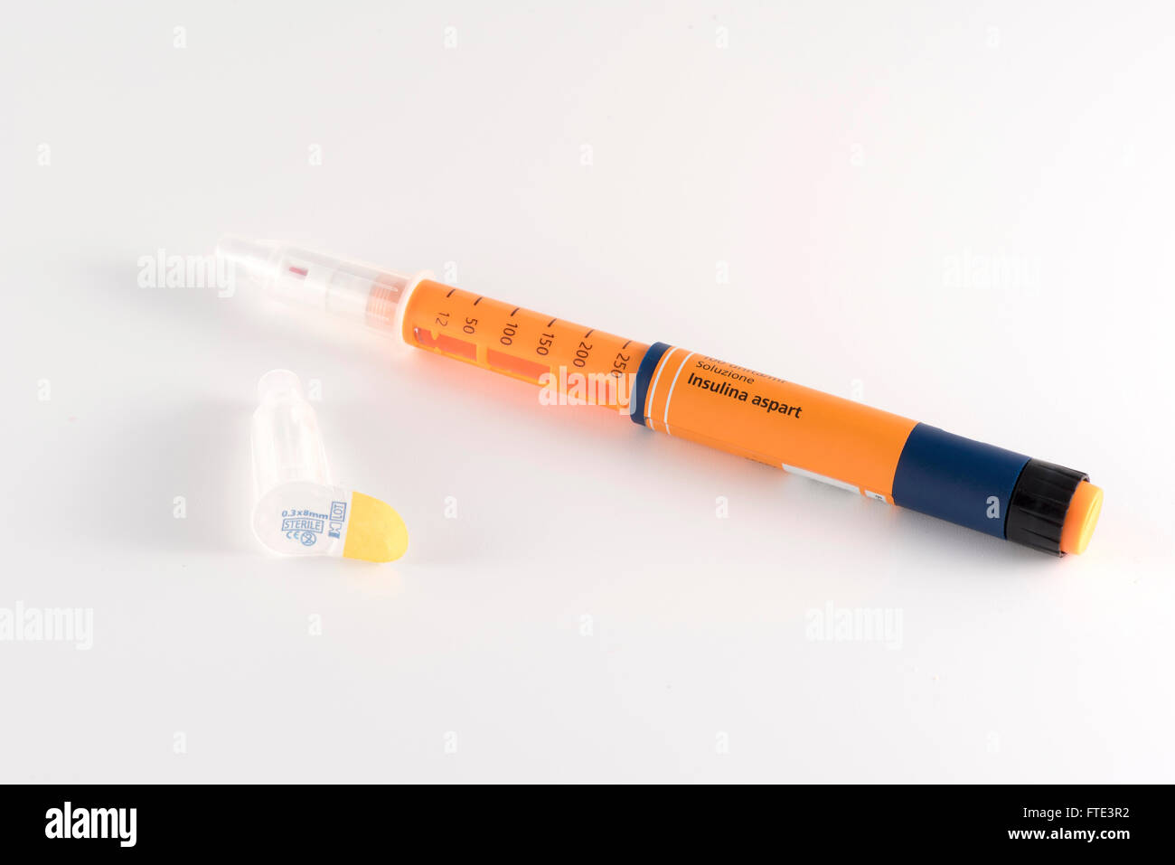 Insulin syringe orange cap needle hi-res stock photography and images ...