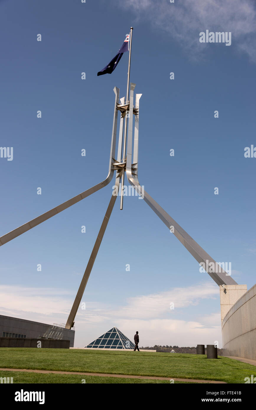 The steel structure supports the 81-meter (266 ft) flagpole on the roof ...