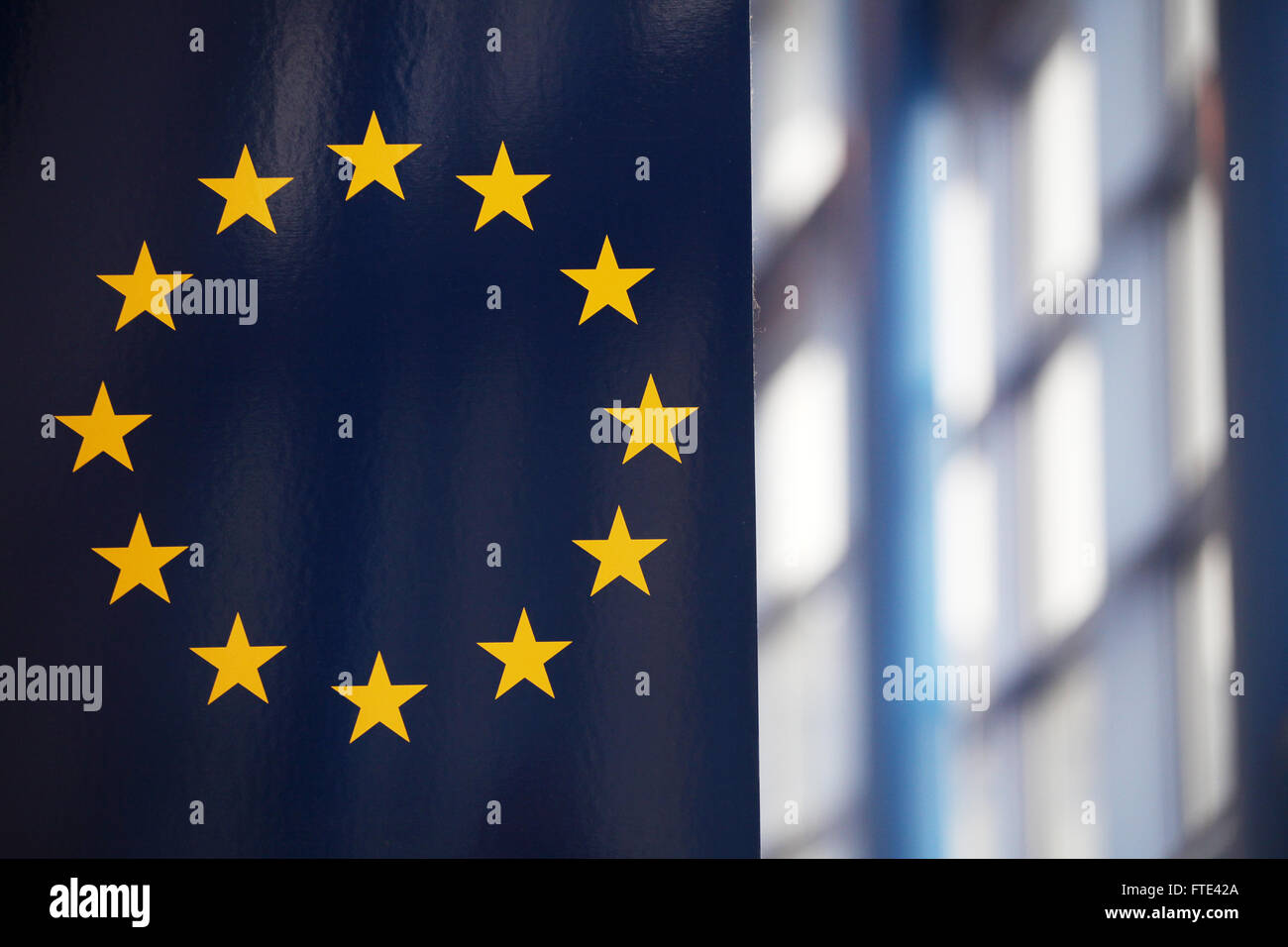 The EU flag inside central building Stock Photo - Alamy