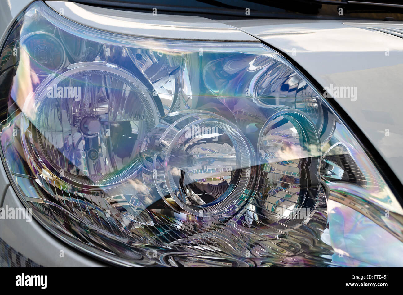 Closeup image of a modern car head lamp Stock Photo - Alamy