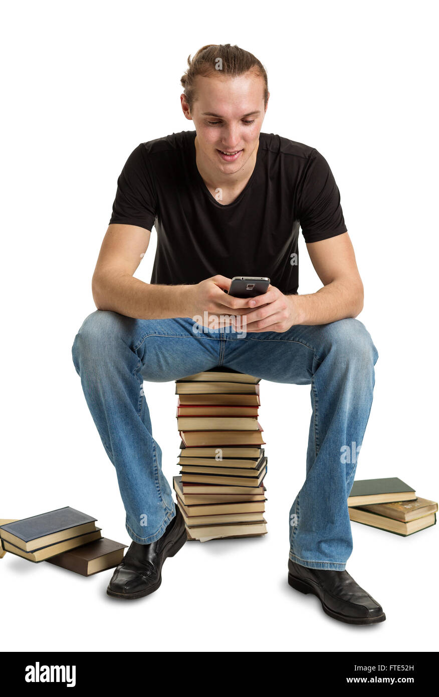 Mobile phone play young man Cut Out Stock Images & Pictures - Alamy