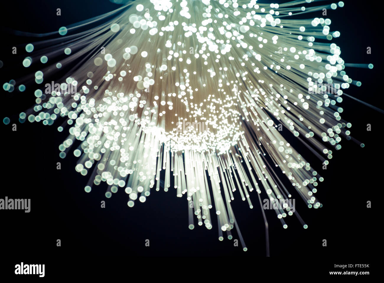 Fiber optics close-up, modern computer communication technology Stock ...