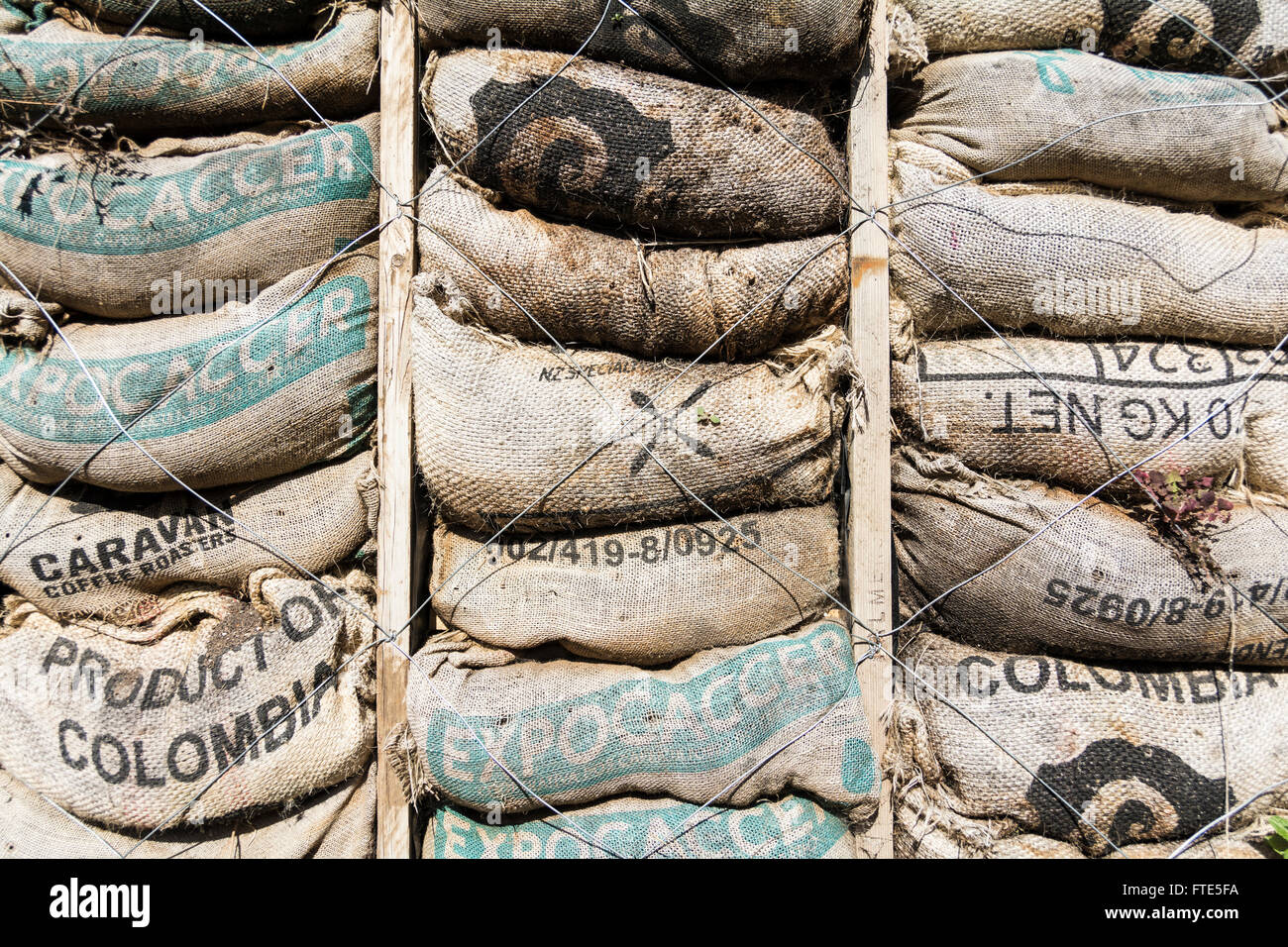Hessian cloth sacks and sacking Stock Photo - Alamy