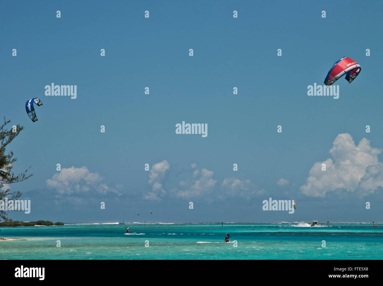 French Polynesia, Tahiti, kite boarding, parasailing, at Tahiti Stock ...