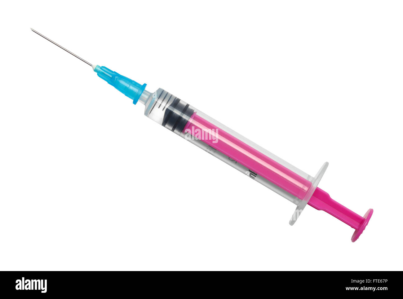 Small Syringe with Needle Cut Out on White Background Stock Photo - Alamy