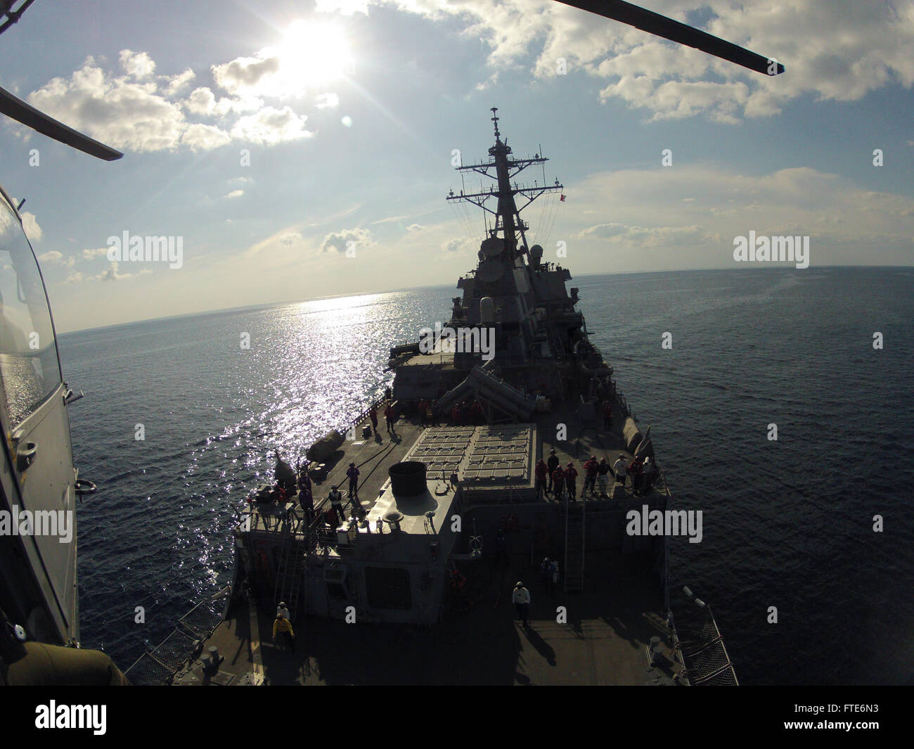 A French navy Eurocopter AS565 Panther helicopter lands on the USS ...