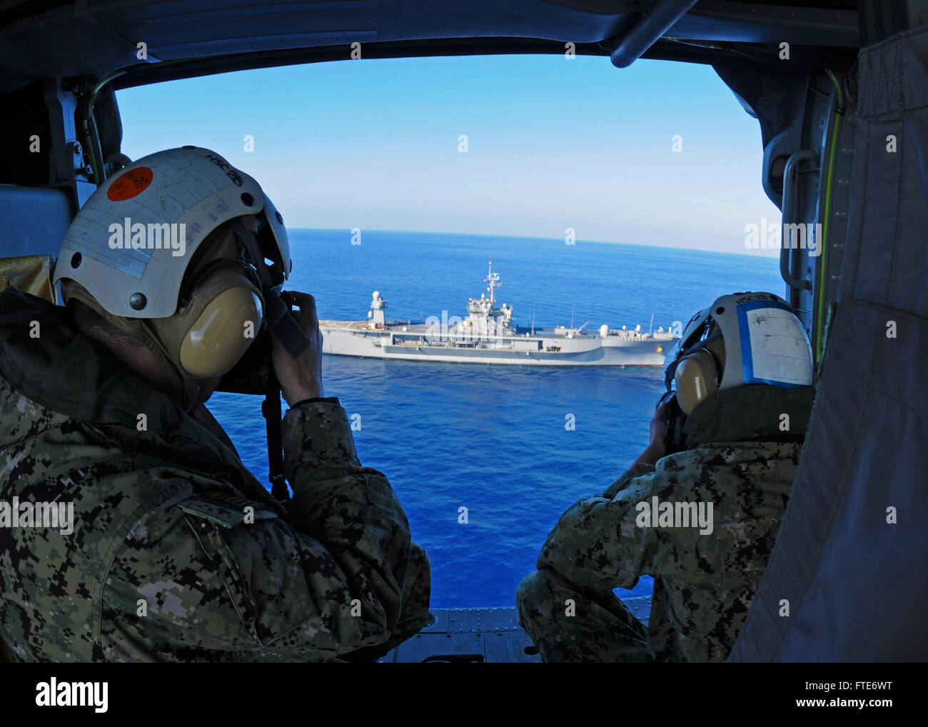 The USS Mount Whitney, flagship of the U.S. 6th Fleet, is photographed ...