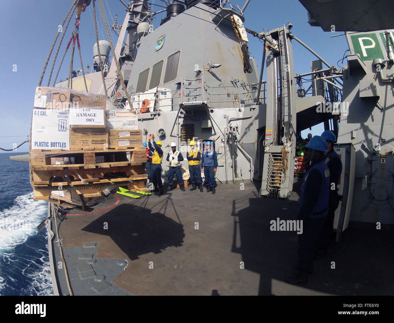 Sailors aboard the USS Ramage (DDG 61) conduct an underway ...