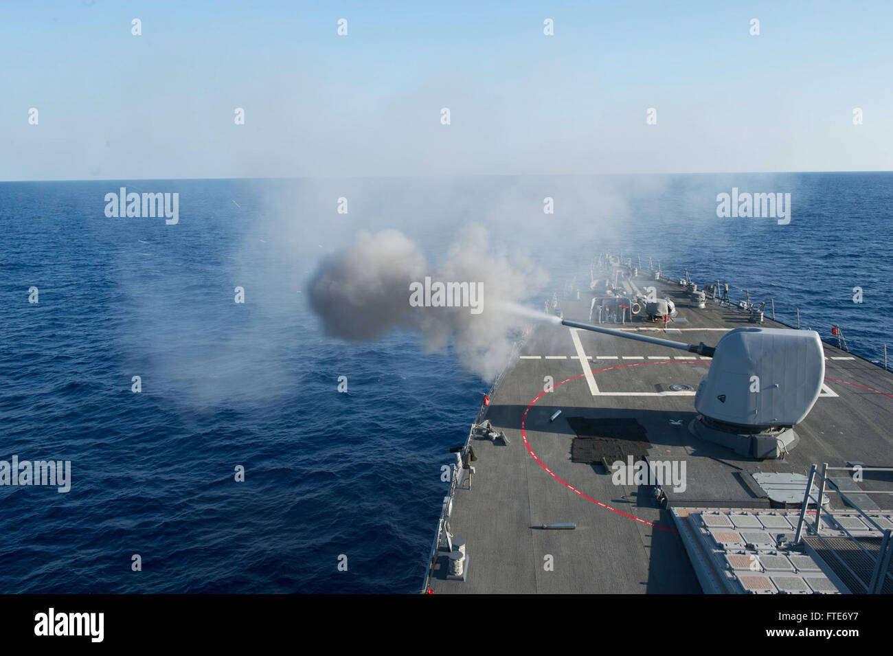 On October 26, 2013, a round was fired from the MK45 5-inch gun aboard ...