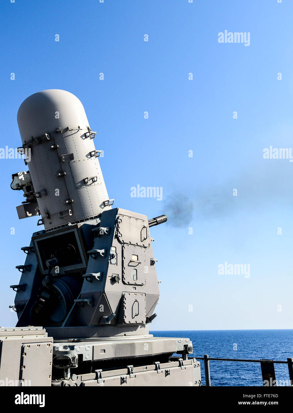 The USS Monterey (CG 61), a guided-missile cruiser, fires a close-in ...