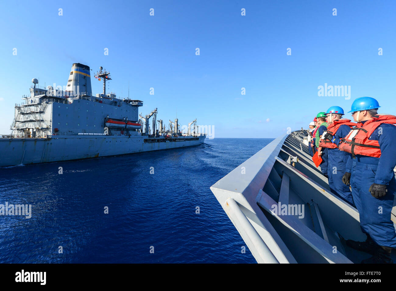 This photograph captures the USS Monterey (CG 61), a guided-missile ...