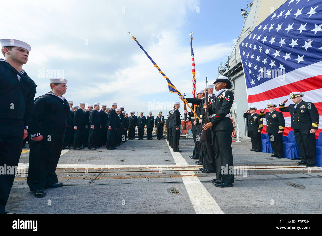The USS Monterey (CG 61) conducts its change of command ceremony in ...