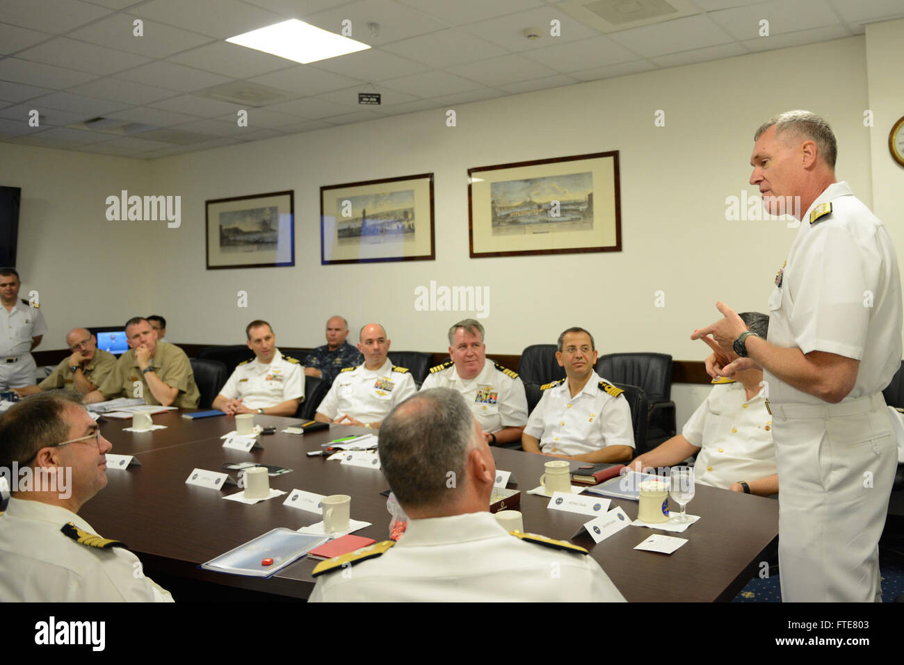 This photograph captures Vice Commander Rear Adm. Chris Sadler of the U ...