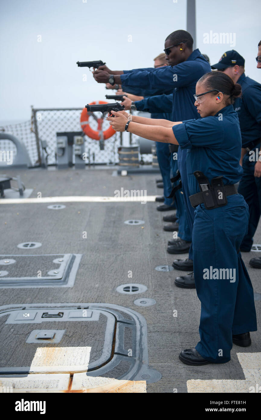 Sailors aboard the USS Stout (DDG 55), an Arleigh Burke-class guided ...