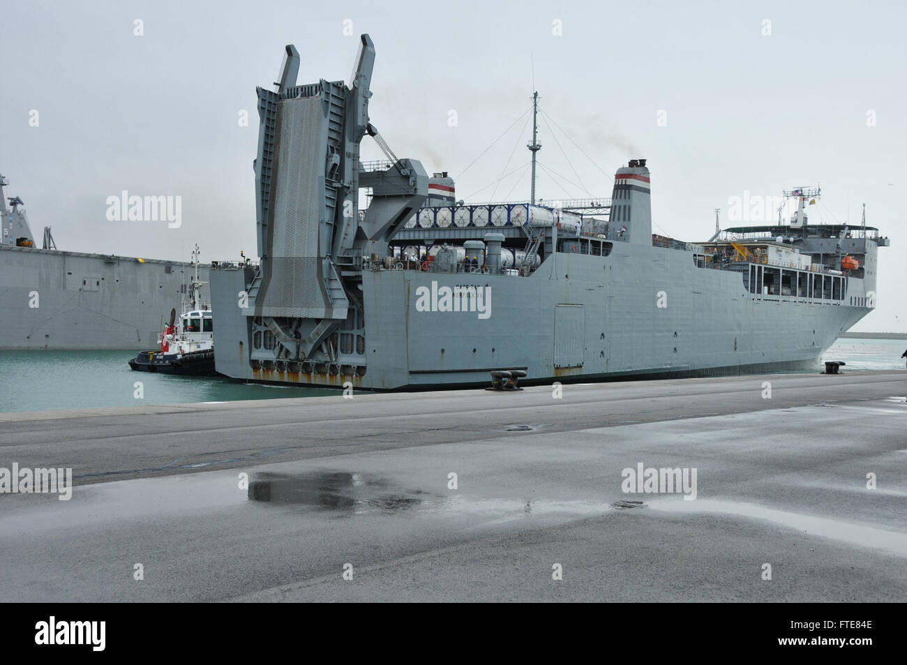 The MV Cape Ray (T-AKR 9679) arrives at Naval Station Rota, Spain, for ...