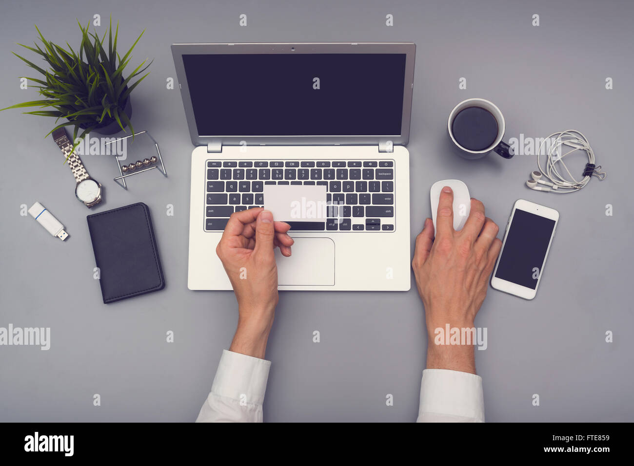 Top view logo corporate design mockup Stock Photo - Alamy