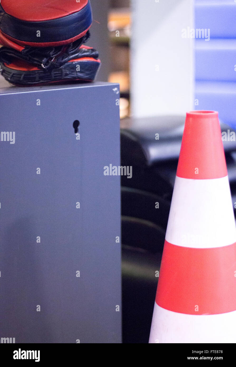 Traffic cone and punch pads in crossfit, bodybuilding and weight ...