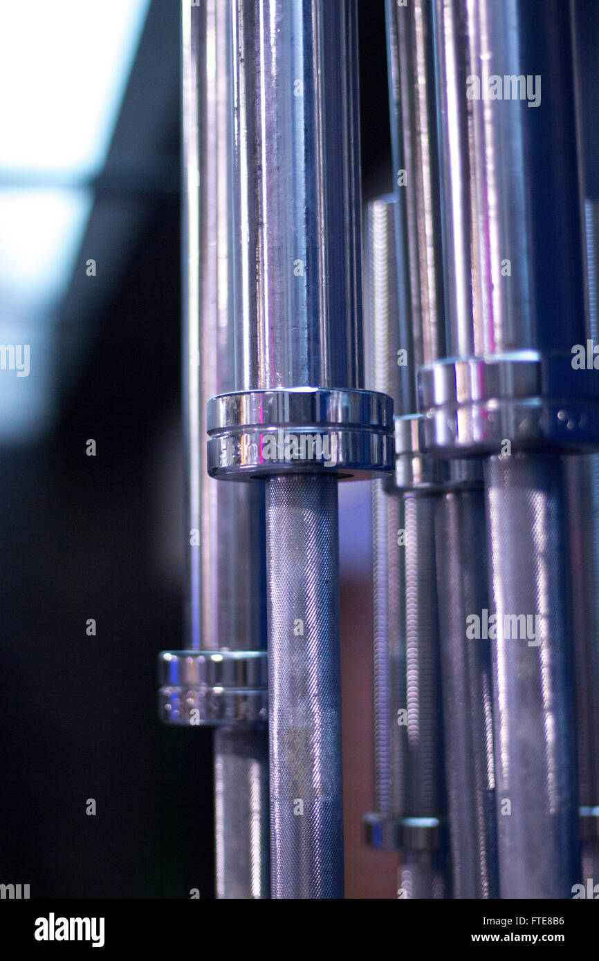 Olympic metal barbells in crossfit, bodybuilding and weight training ...