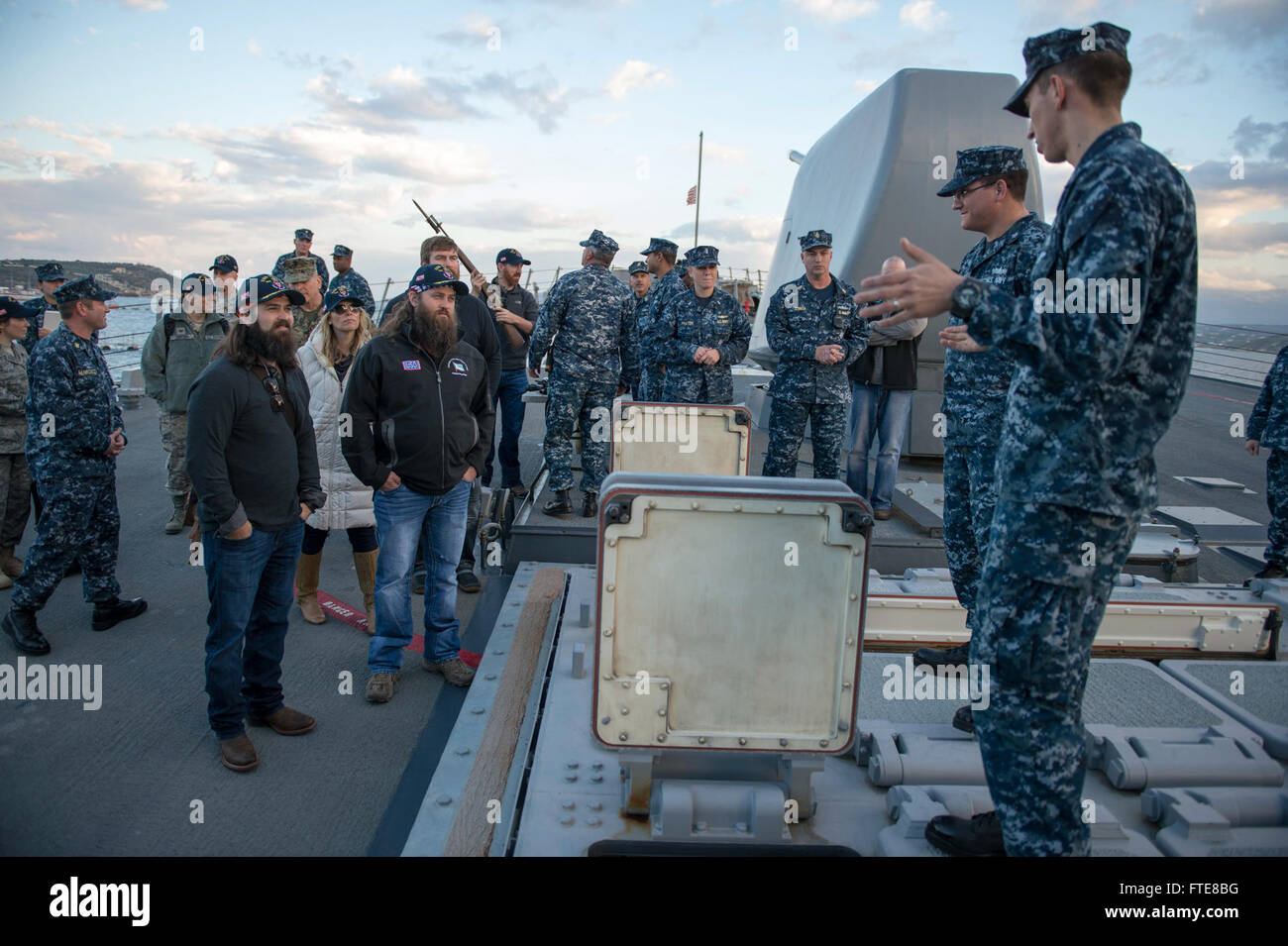 The image captures a demonstration of the Vertical Launch System (VLS ...
