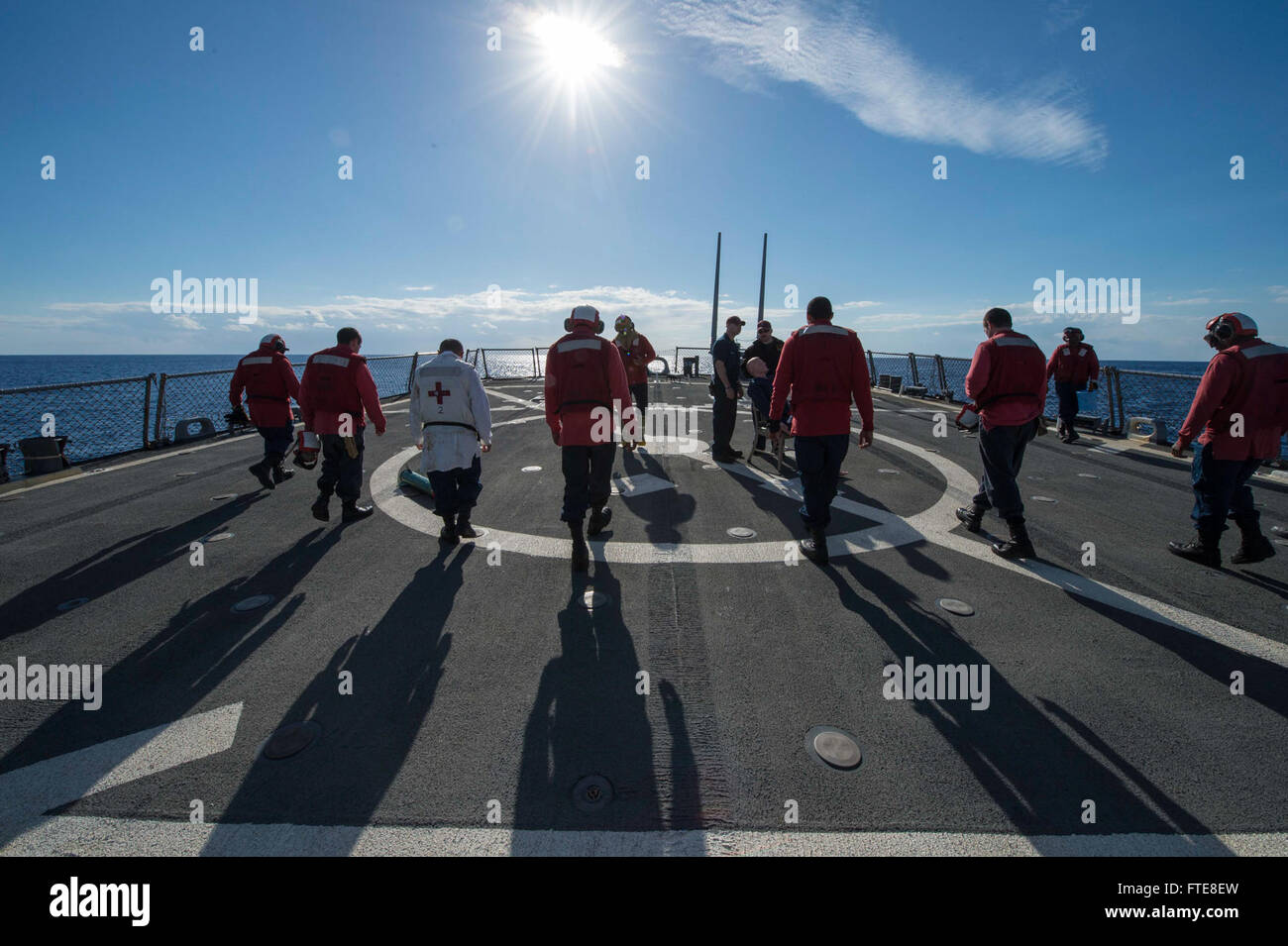 This image captures U.S. Navy sailors on the USS Ramage (DDG 61 ...