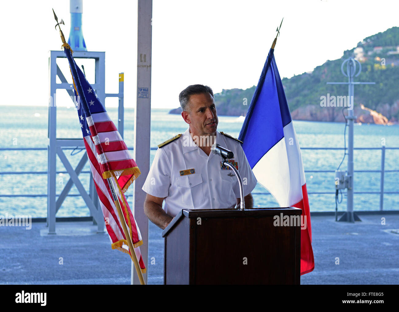 Rear Admiral Robert Burke, Deputy Commander of the U.S. 6th Fleet ...