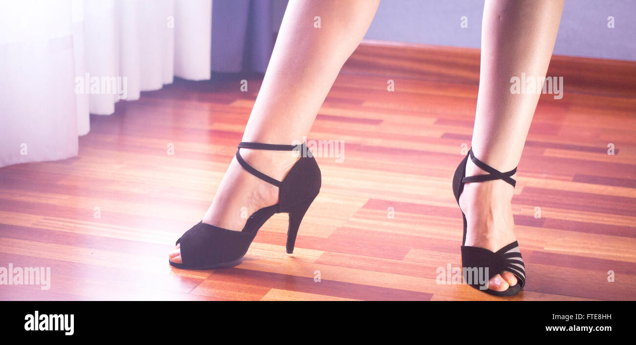Female ballroom, standard, sport dance, latin and salsa dancer feet and ...