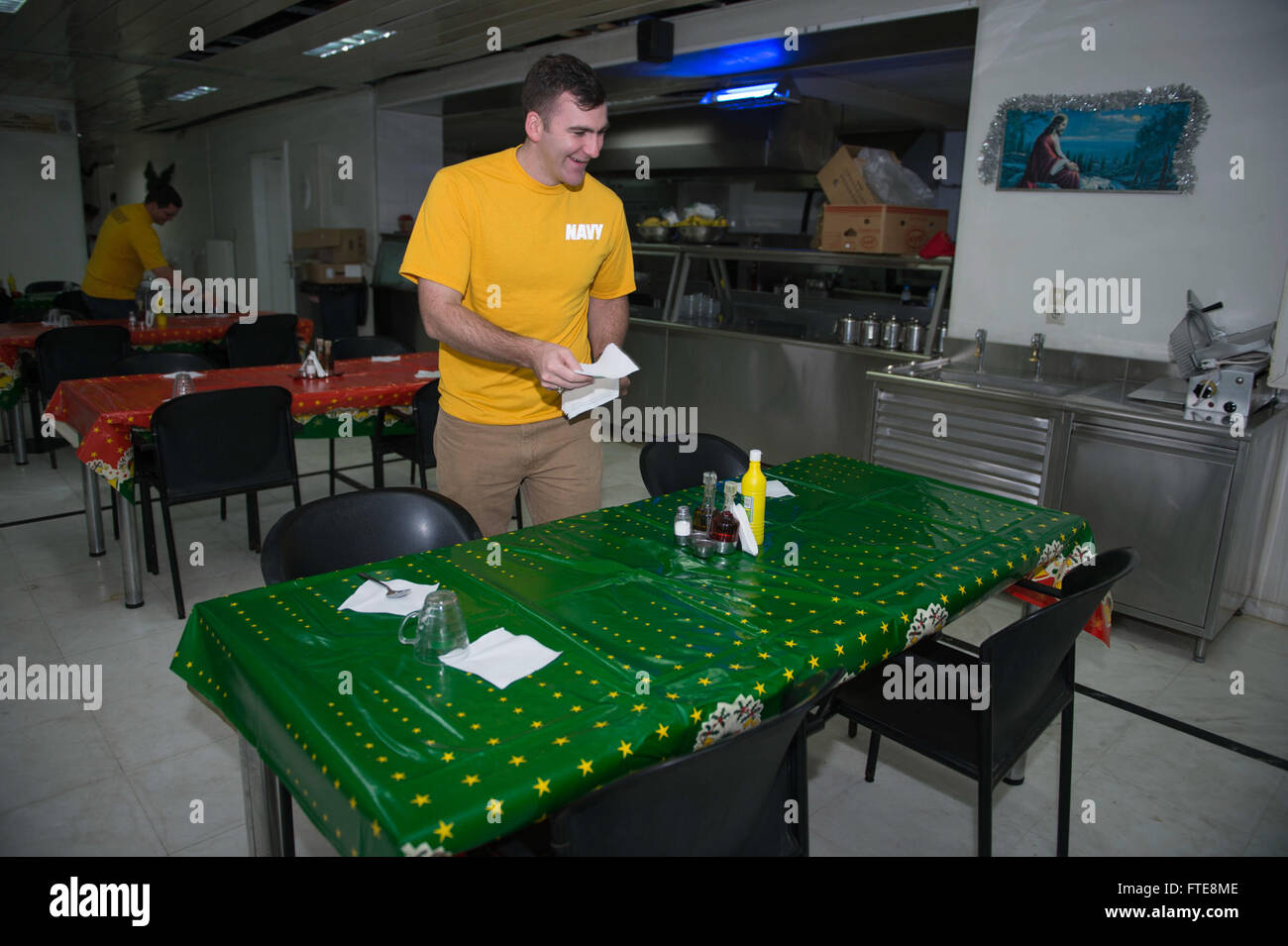 This photograph shows Ensign Carson Talley of the USS Stout (DDG 55 ...