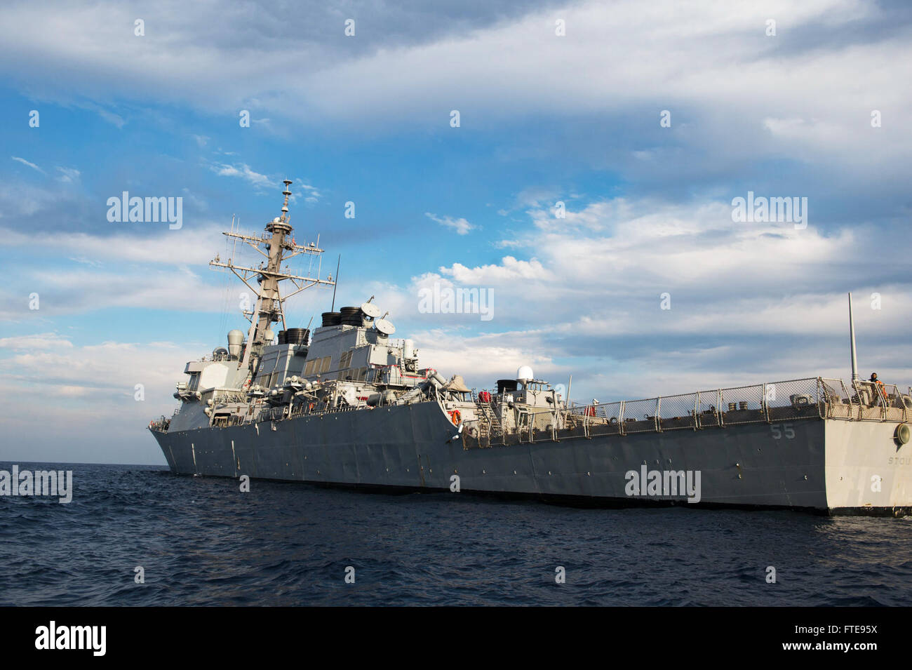 The Arleigh Burke-class guided-missile destroyer USS Stout (DDG 55 ...