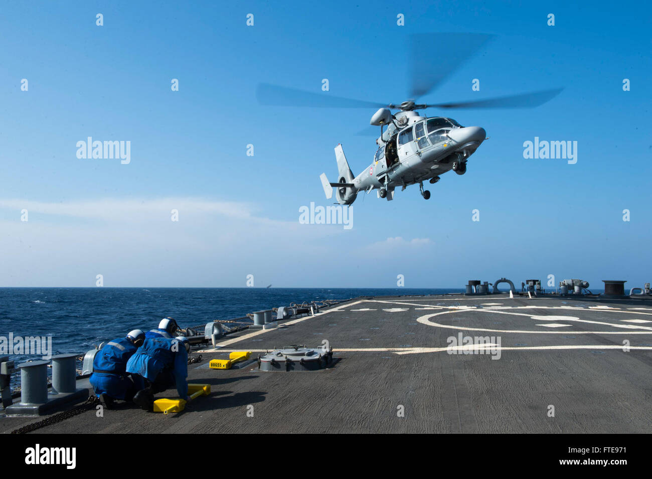 This photograph captures a French Navy Eurocopter AS565 Panther ...