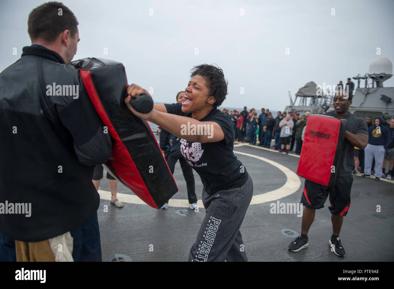 Quartermaster Seaman Apprentice Tayler Simpkins defends herself during ...