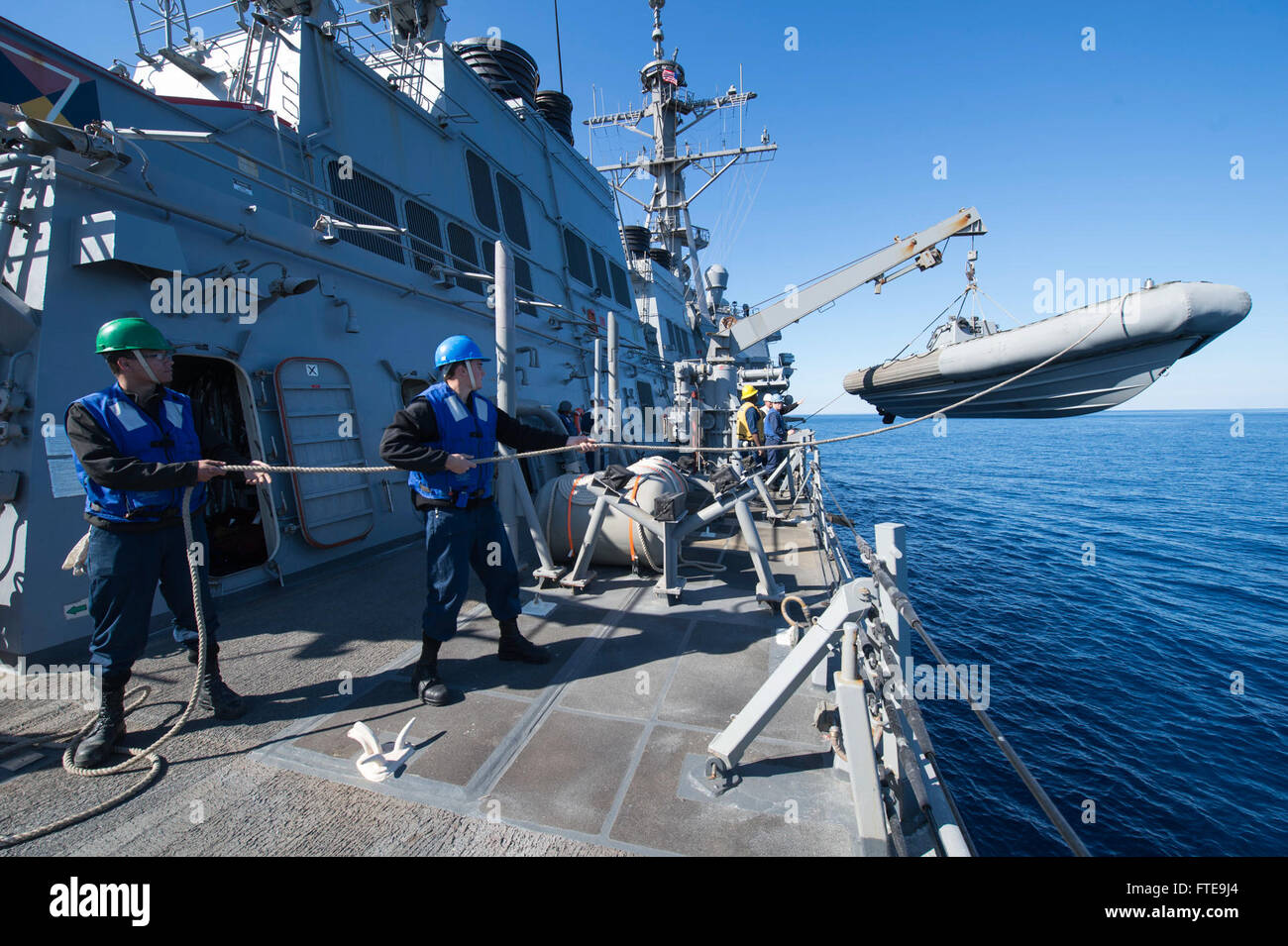 MEDITERRANEAN SEA (Feb. 05, 2014)- Seaman Apprentice Vincent Soriano ...