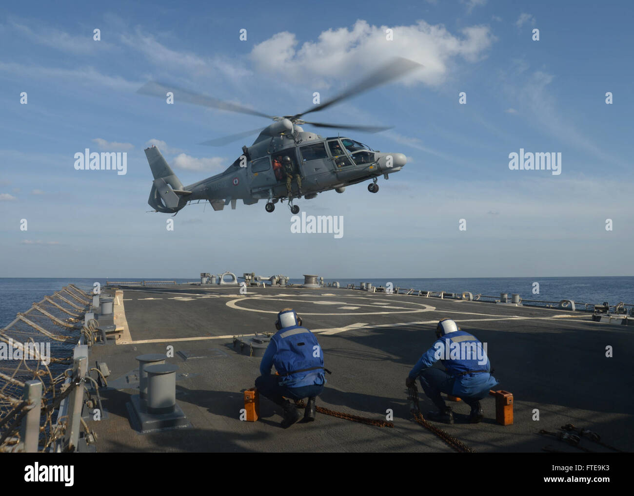 The French navy Eurocopter AS565 Panther helicopter is seen preparing ...