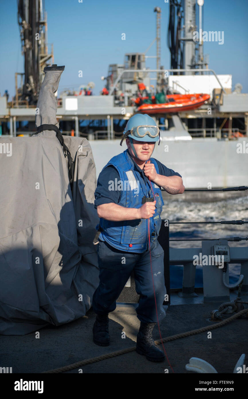 This image shows Seaman Apprentice Aaron Laster aboard the USS Stout ...