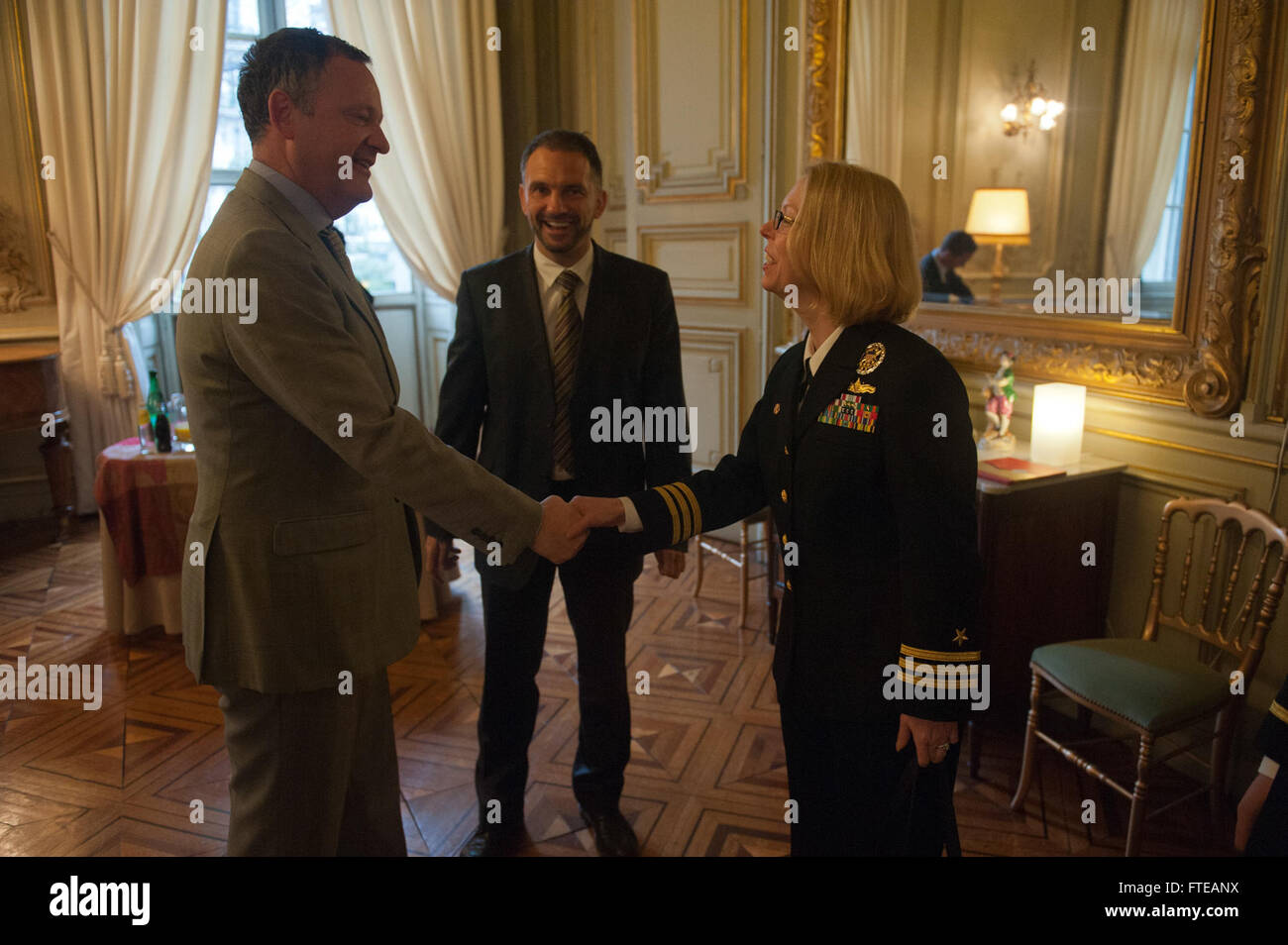 U.S. Navy Cmdr. Camille Flaherty, commanding officer of the USS Arleigh ...