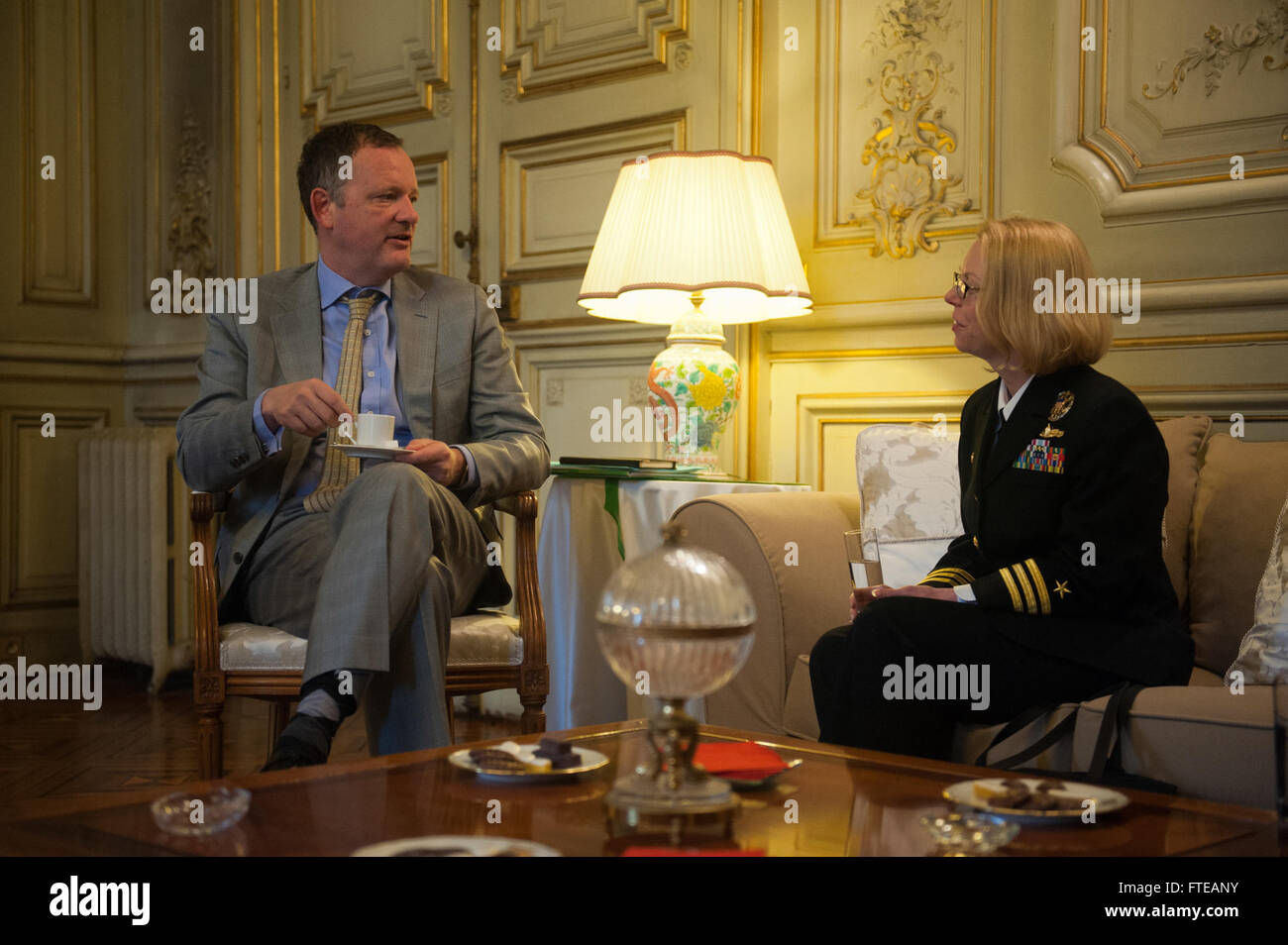 Cmdr. Camille Flaherty of the USS Arleigh Burke meets with Vincent ...