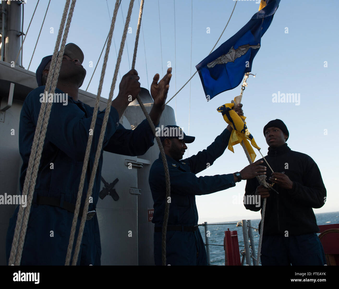 The USS Simpson (FFG 55), part of the U.S. Navy, raised the Enlisted ...