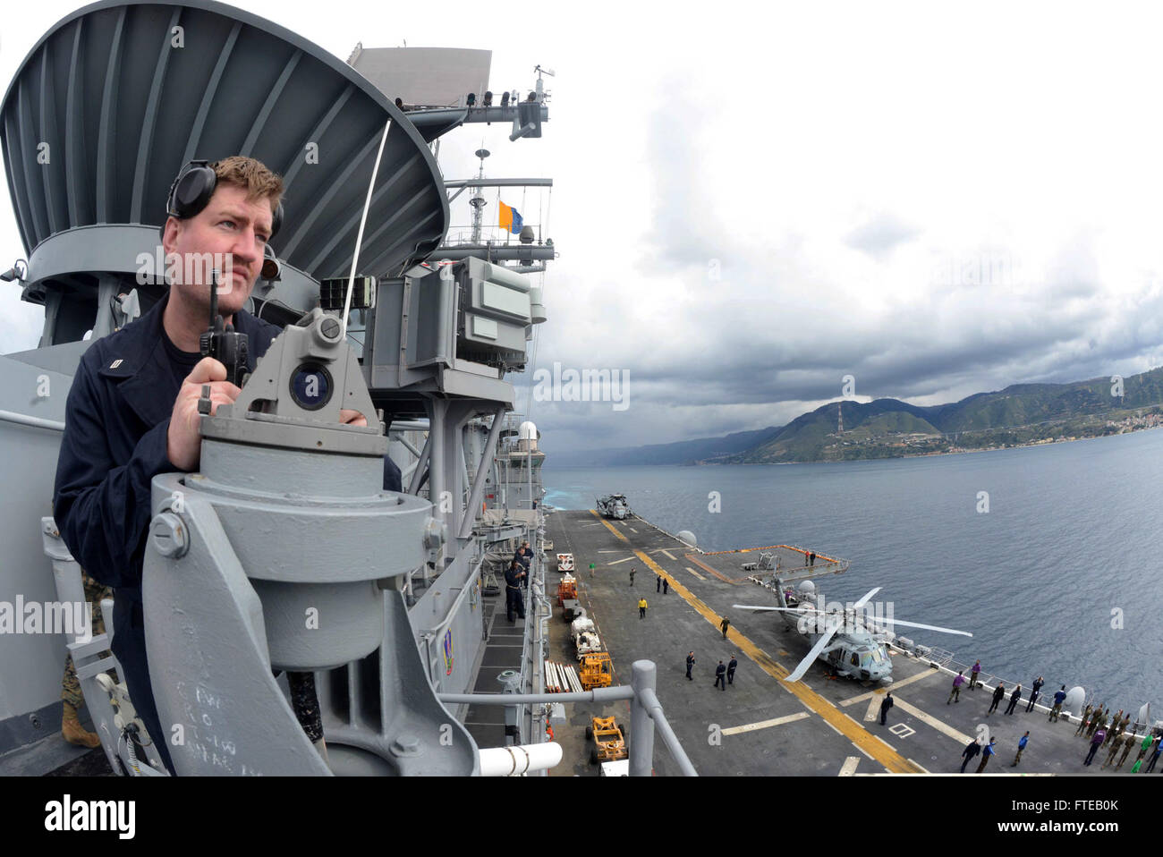 Quartermaster Seaman Dustin Epp navigates using a telescopic alidade ...