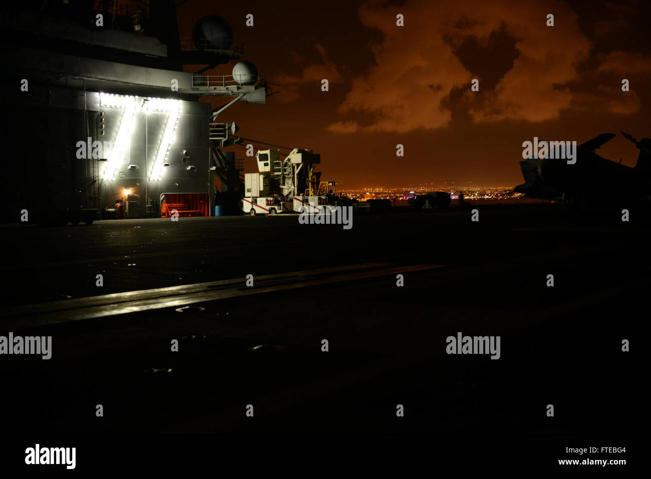 The aircraft carrier USS George H.W. Bush (CVN 77) anchored in Antalya ...