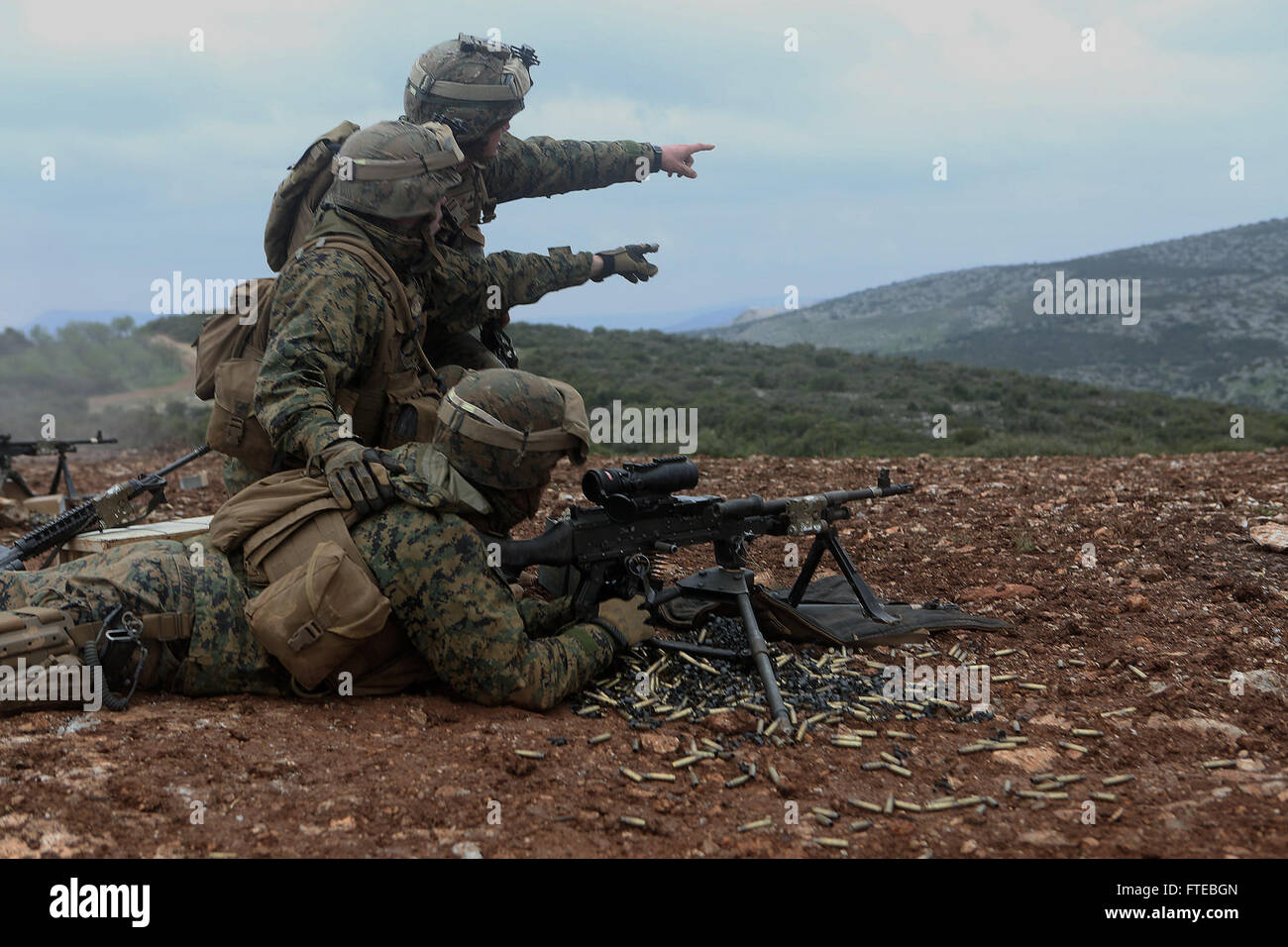 U.S. Marines from Battalion Landing Team 1st Battalion, 6th Marine ...