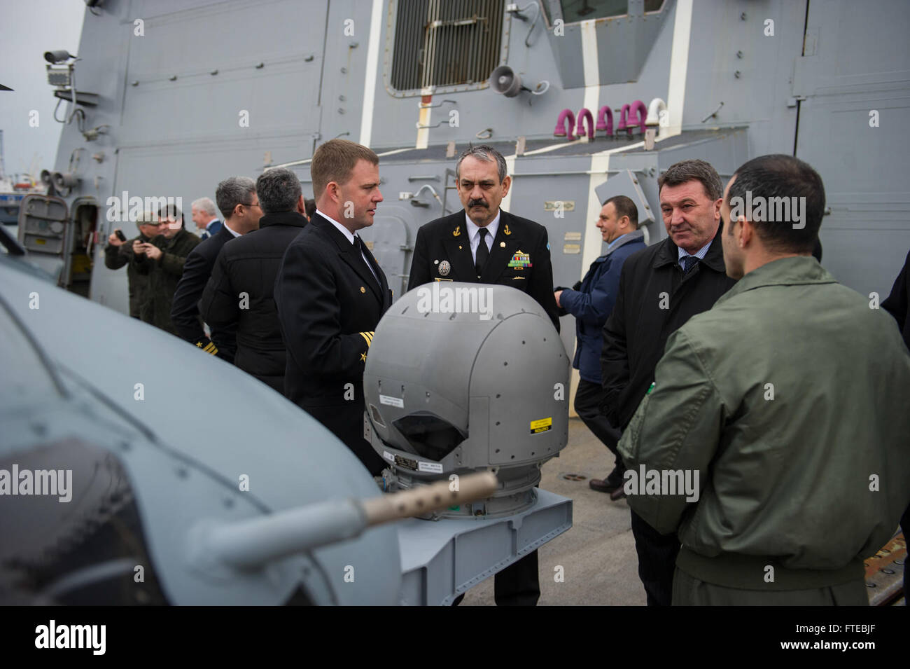 This U.S. Navy photograph shows Cmdr. Andrew Biehn, commanding officer ...