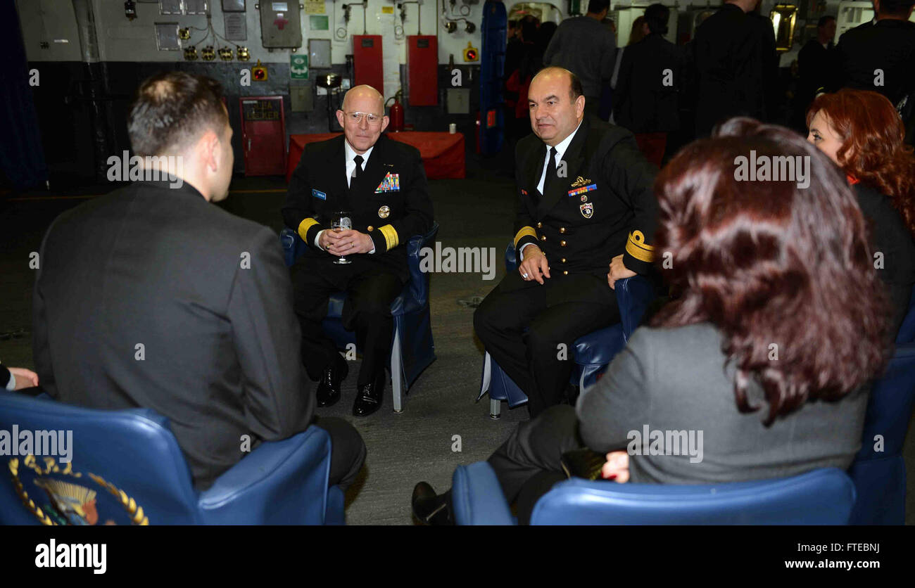 Rear Adm. Dewolfe Miller, commander of Carrier Strike Group 2, speaks ...