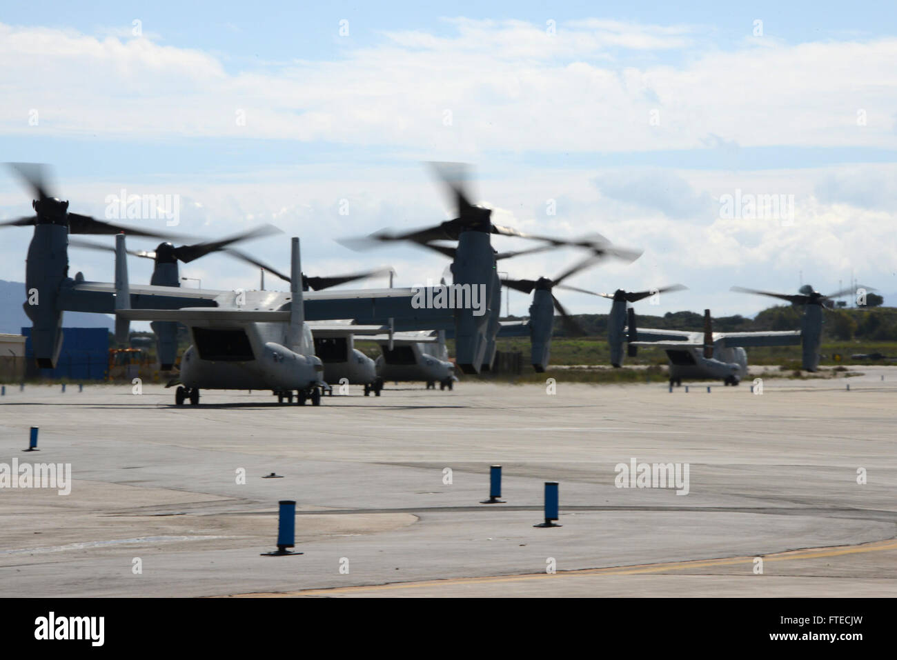 MV-22 Ospreys from Marine Medium Tiltrotor Squadron (VMM) 162, the ...