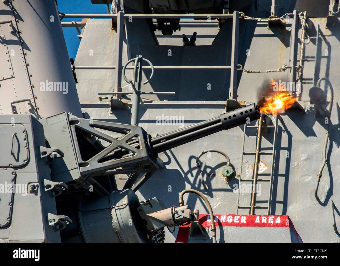 The USS Donald Cook (DDG 75) fires its close-in weapons system (CIWS ...