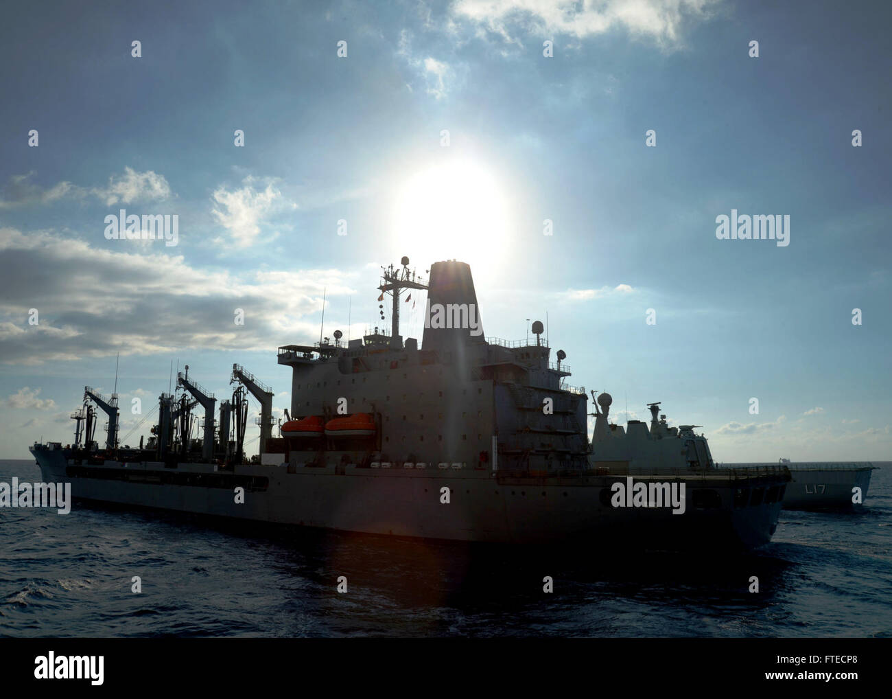 The USNS John Lenthall (T-AO 189) replenishes fuel to the Royal Danish ...