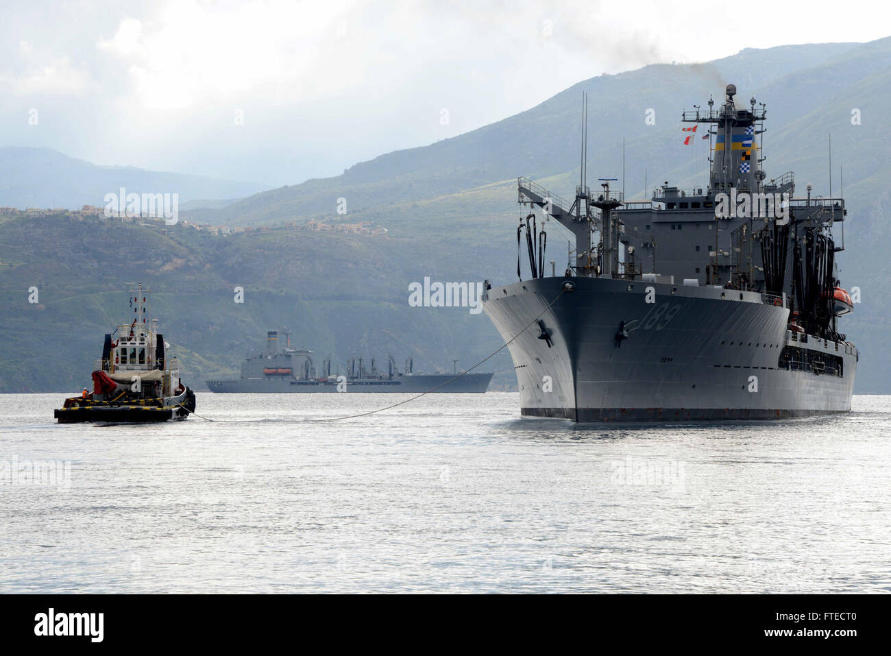 The USNS John Lenthall (T-AO 189) departs Souda Bay after completing ...