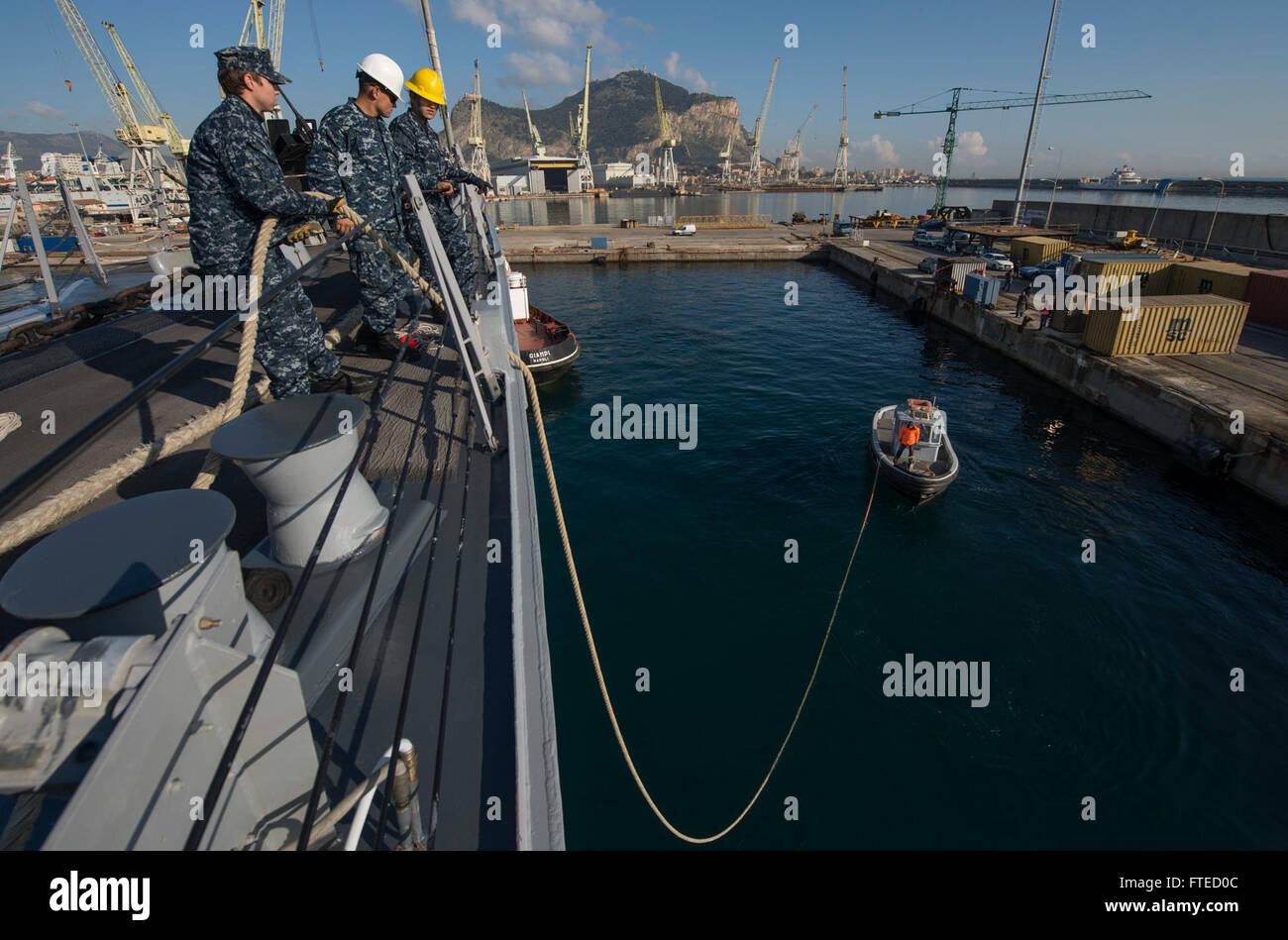 On April 1, 2014, sailors aboard the USS Mason (DDG 87), a guided ...