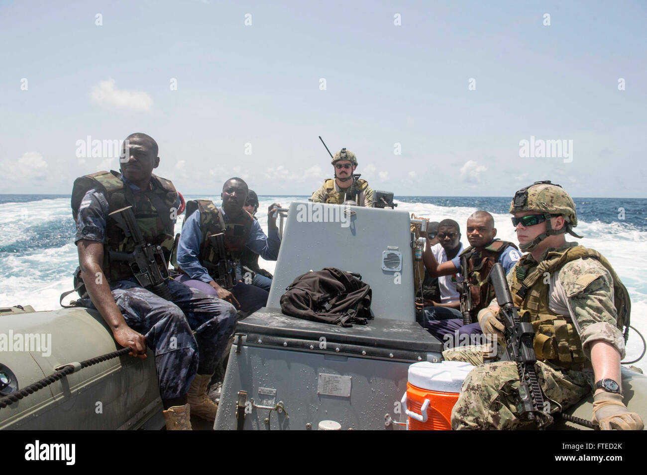The U.S. Coast Guard, U.S. Sailors, and Ghanaian maritime specialists ...