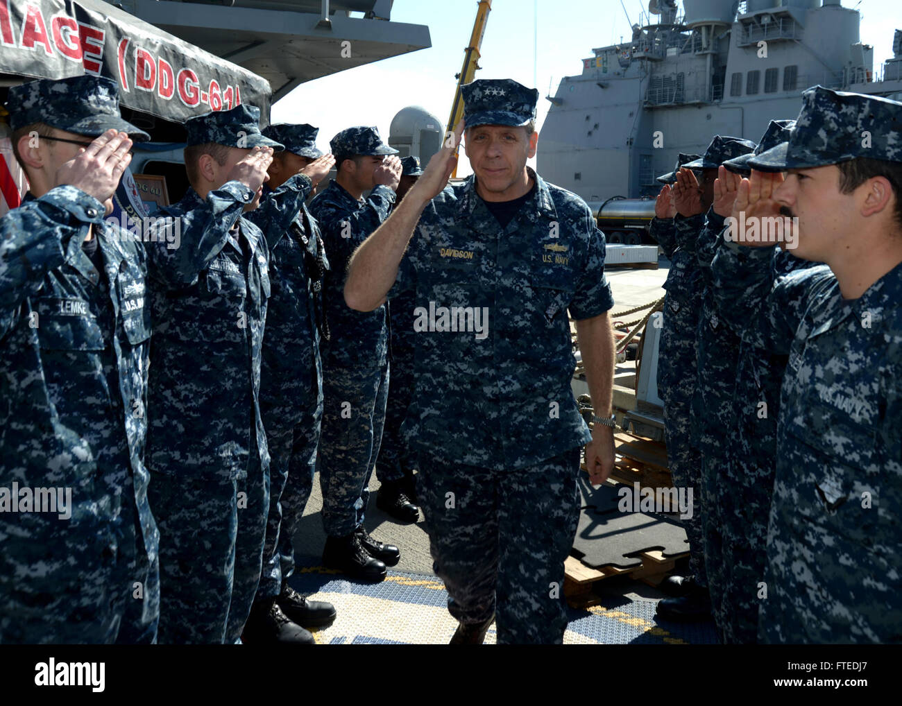 This photograph from April 17, 2014, shows Vice Admiral Phil Davidson ...